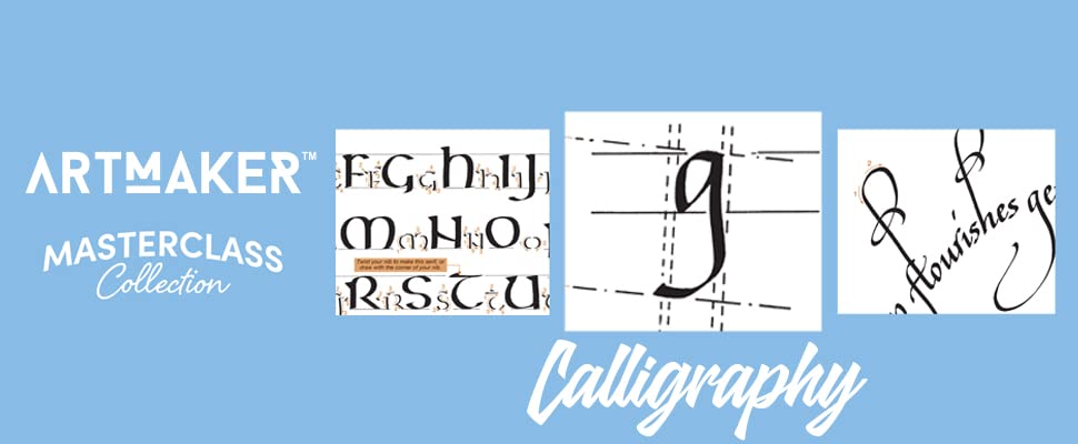 Hinkler Art Maker Masterclass Collection: Calligraphy Art Kit - Beginner to Advanced Calligraphy - Calligraphy Guide - Calligraphy Equipment - Craft Kits - Arts and Craft for Adults