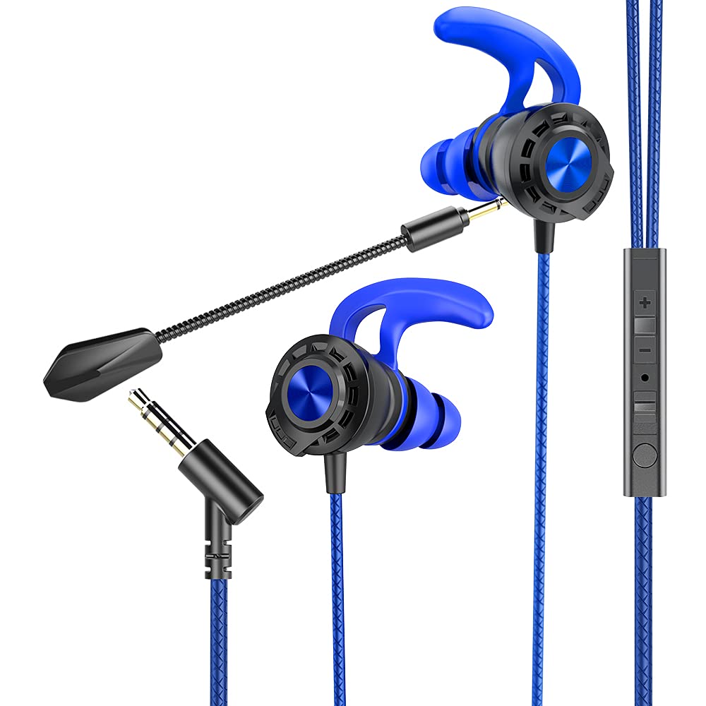 BENGOO G16 Gaming Earbuds, Gaming Headset in-Ear, Gaming Earbuds with Dual microphone, Mute and Volume Control, Gaming Earphones Wired for PC mobile PS4 5 Xbox Nintendo Switch PlayStation,3.5MM Jack