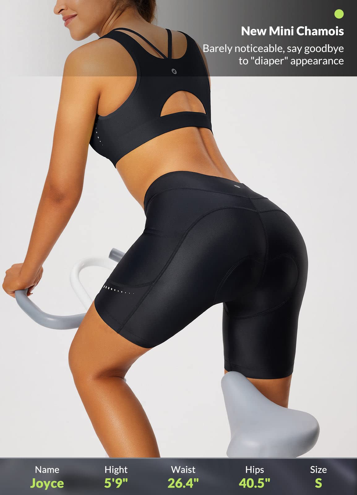 BALEAF Women's Cycling Shorts 4D Padded Bike Shorts Bicycle Biking Gear 7" Biker Shorts with Pockets UPF50+ Black L