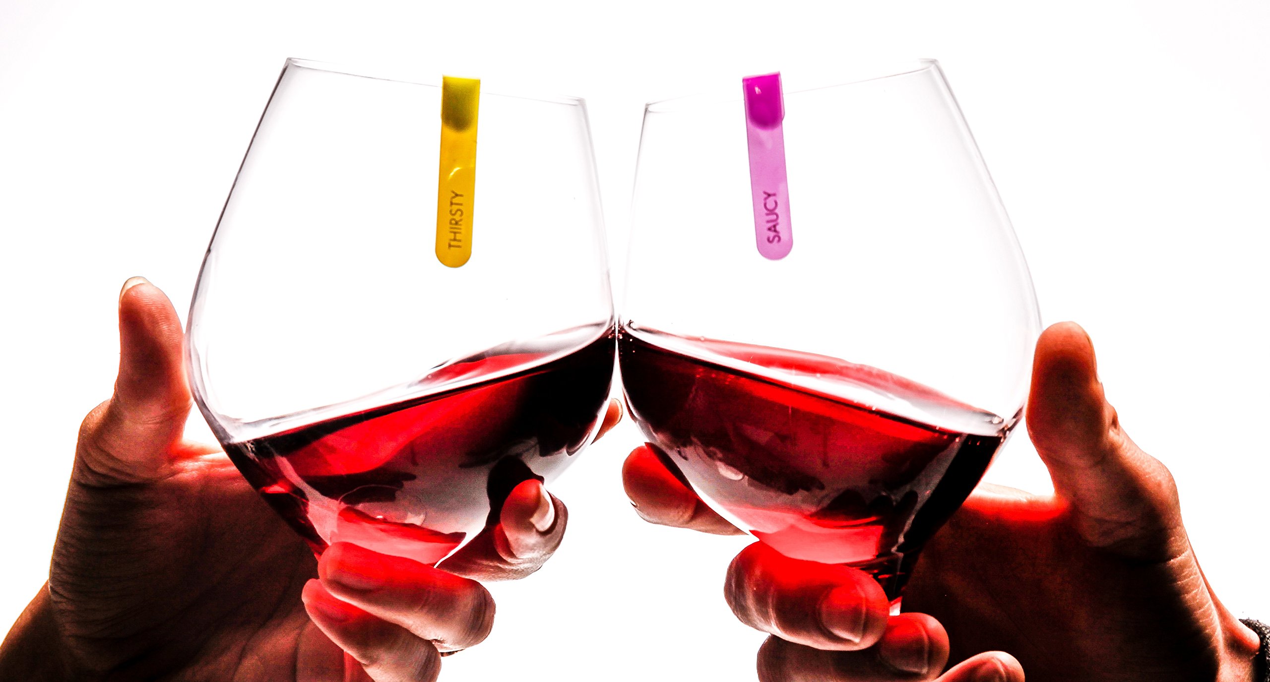 Capabunga GlassWhere Reusable Silicone Stemless Glass Identifiers with Slogans, Assorted Bright Colors Collection