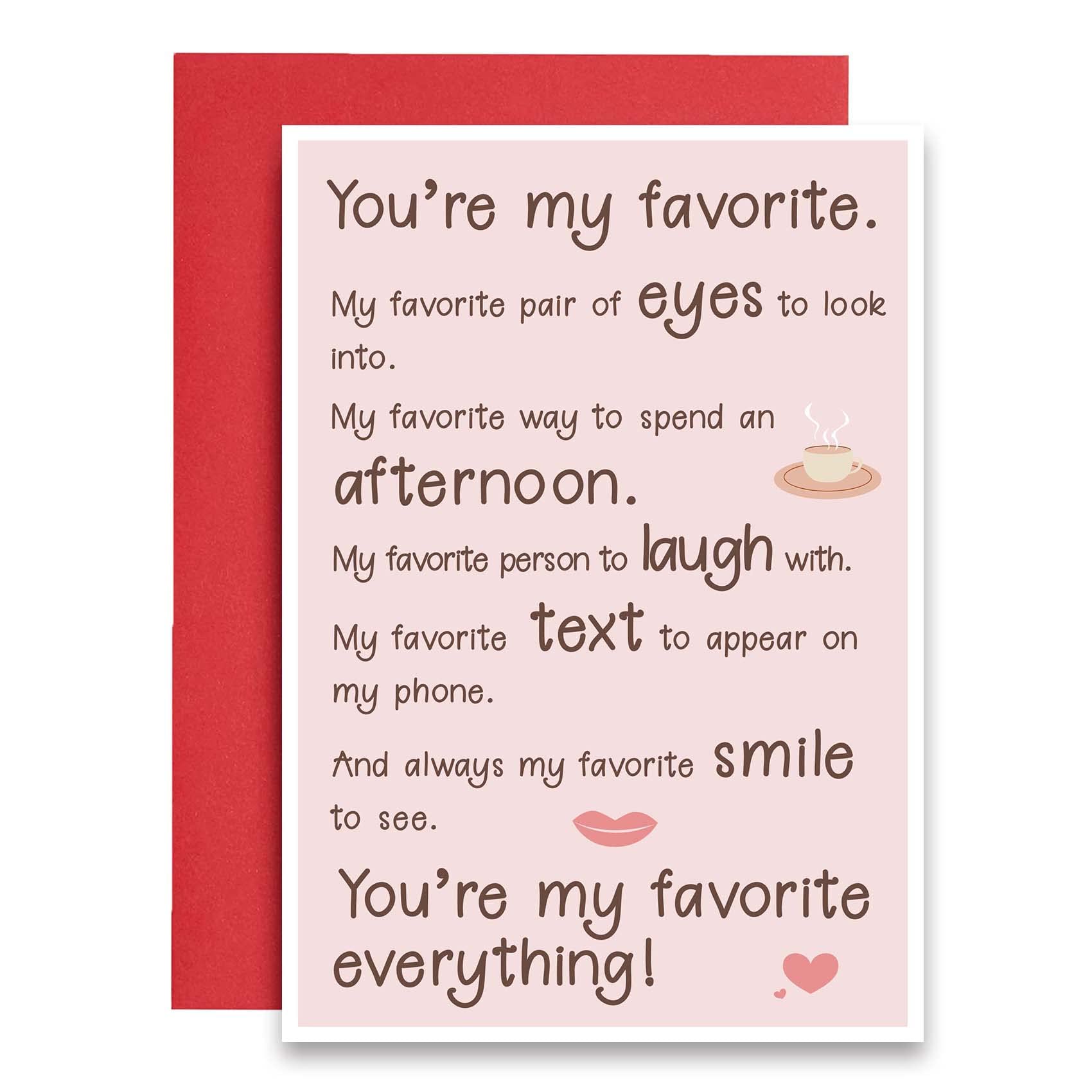 Serviky Funny Birthday Card for Best Friend, Unique Birthday Gift, Youâre My Favorite Everything Card for Friend Sister