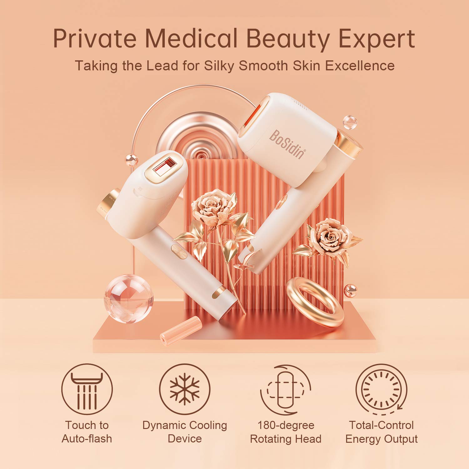 BoSidin Permanent Hair Removal for Women & Men Painless - Face, Upper Lip, Chin, Bikini, Leg & Body Use