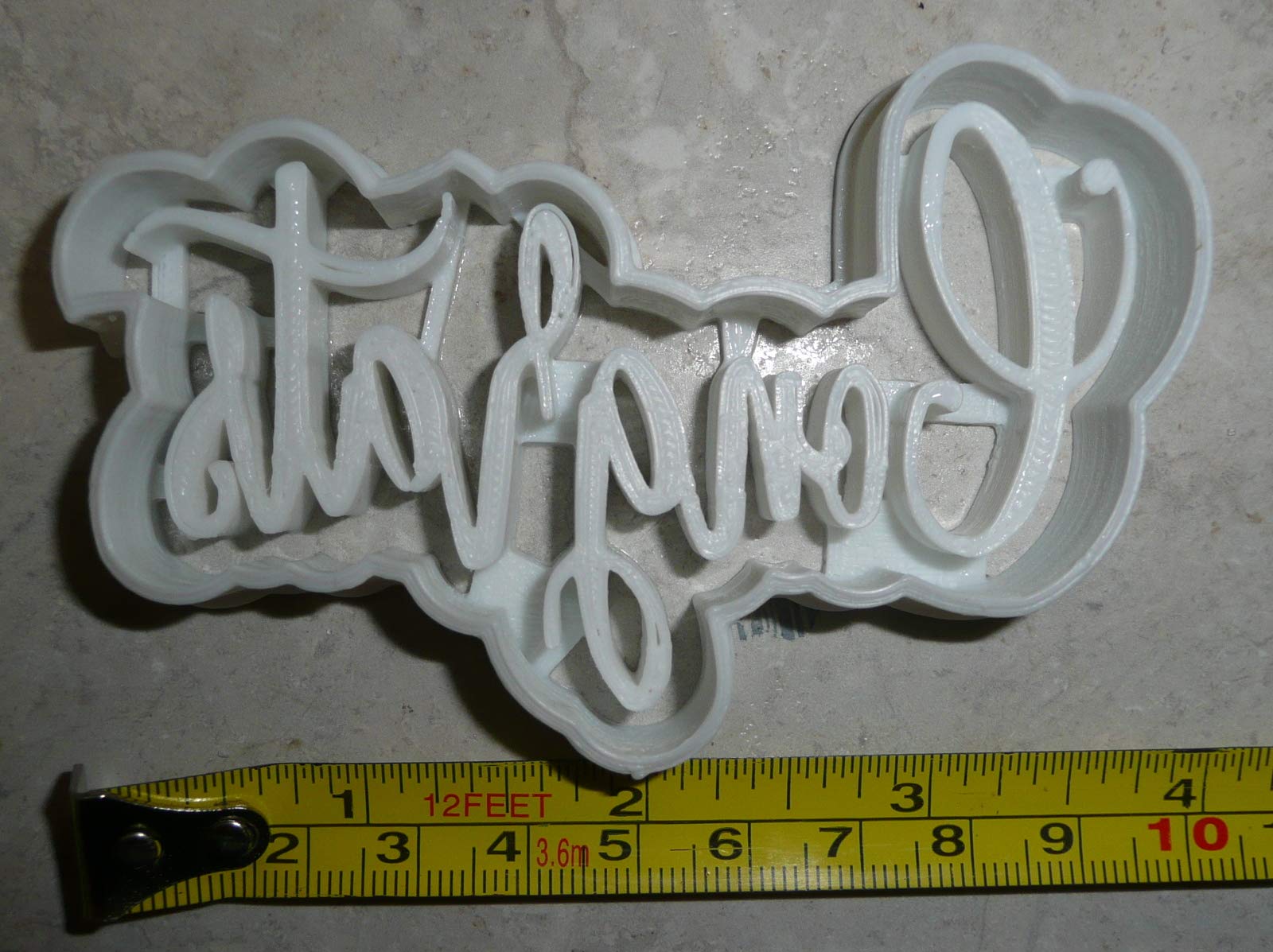CONGRATS CONGRATULATIONS WORD FANCY WRITING GOOD WISHES COOKIE CUTTER MADE IN USA PR2515