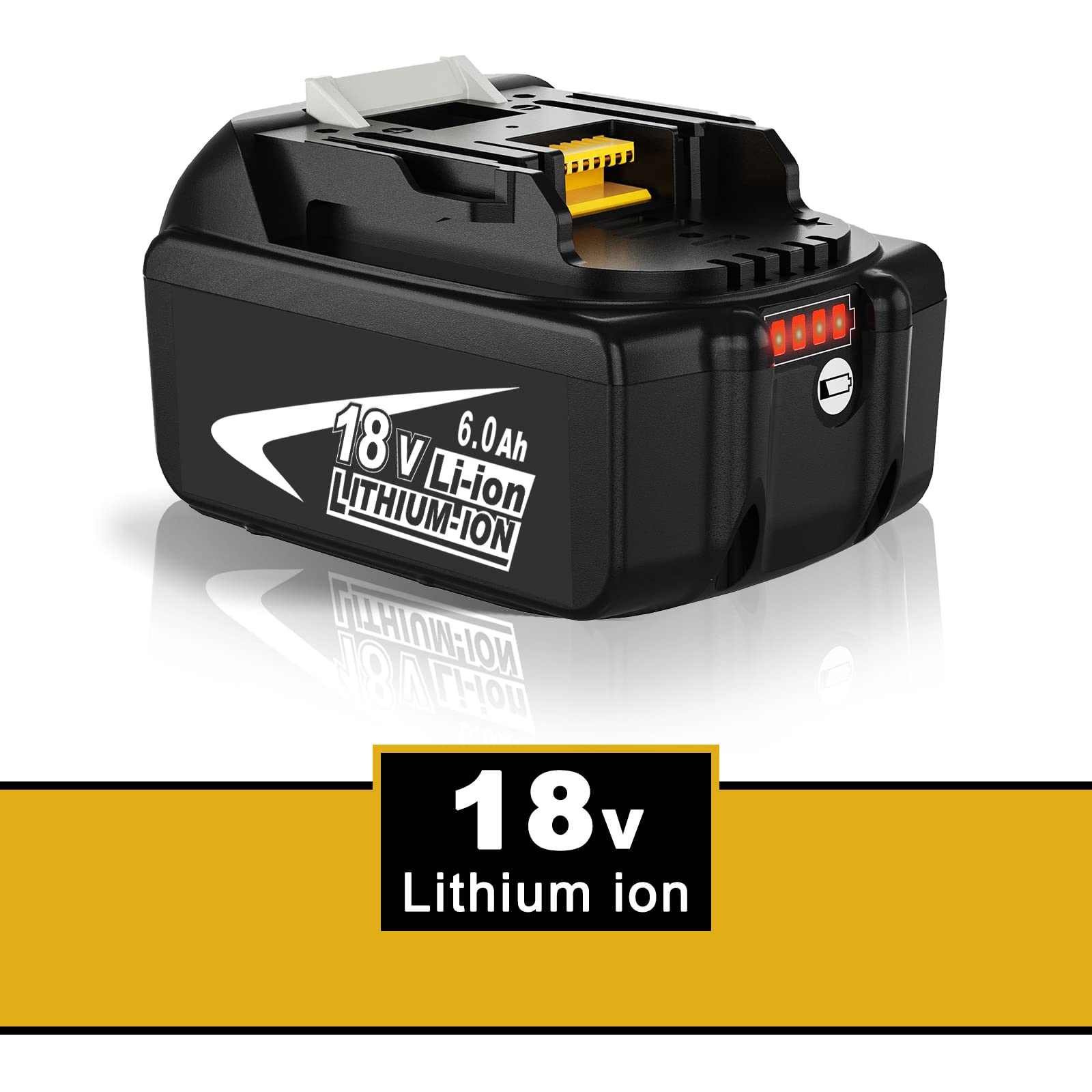 Boetpcr Upgraded to 6.0Ah BL1860B Replacement Battery Compatible with Makita 18V Battery Lithium Ion BL1860 BL1850 BL1850B BL1840 BL1840B BL1830 BL1830B BL1815 BL1815B LXT-400(Black)