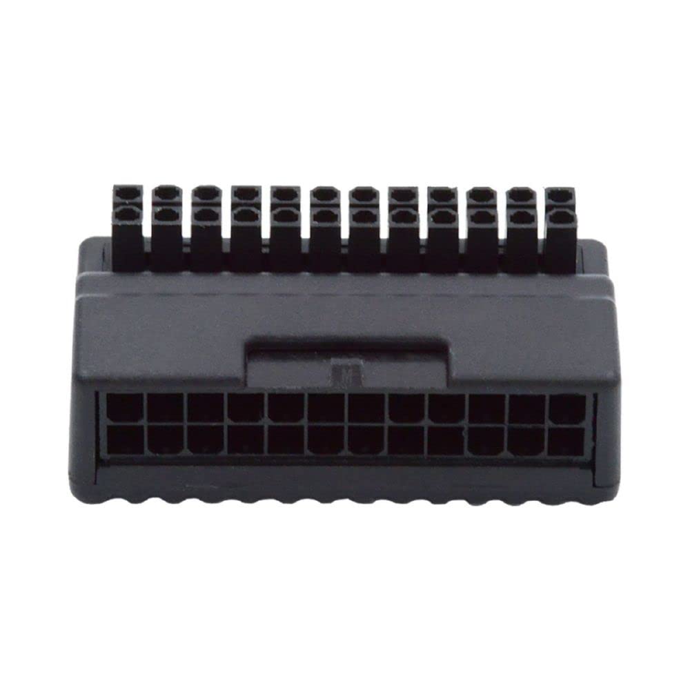Cablecc Overmold 90 Degree ATX 24Pin Female to 24pin Male Power Adapter Mainboard Motherboard for Desktops PC Supply
