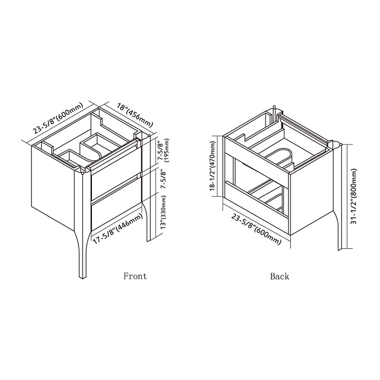 Dowell 023 01 LED 24&30" Water Proof Bathroom Vanity&Resin Sink Set 18" D (30")