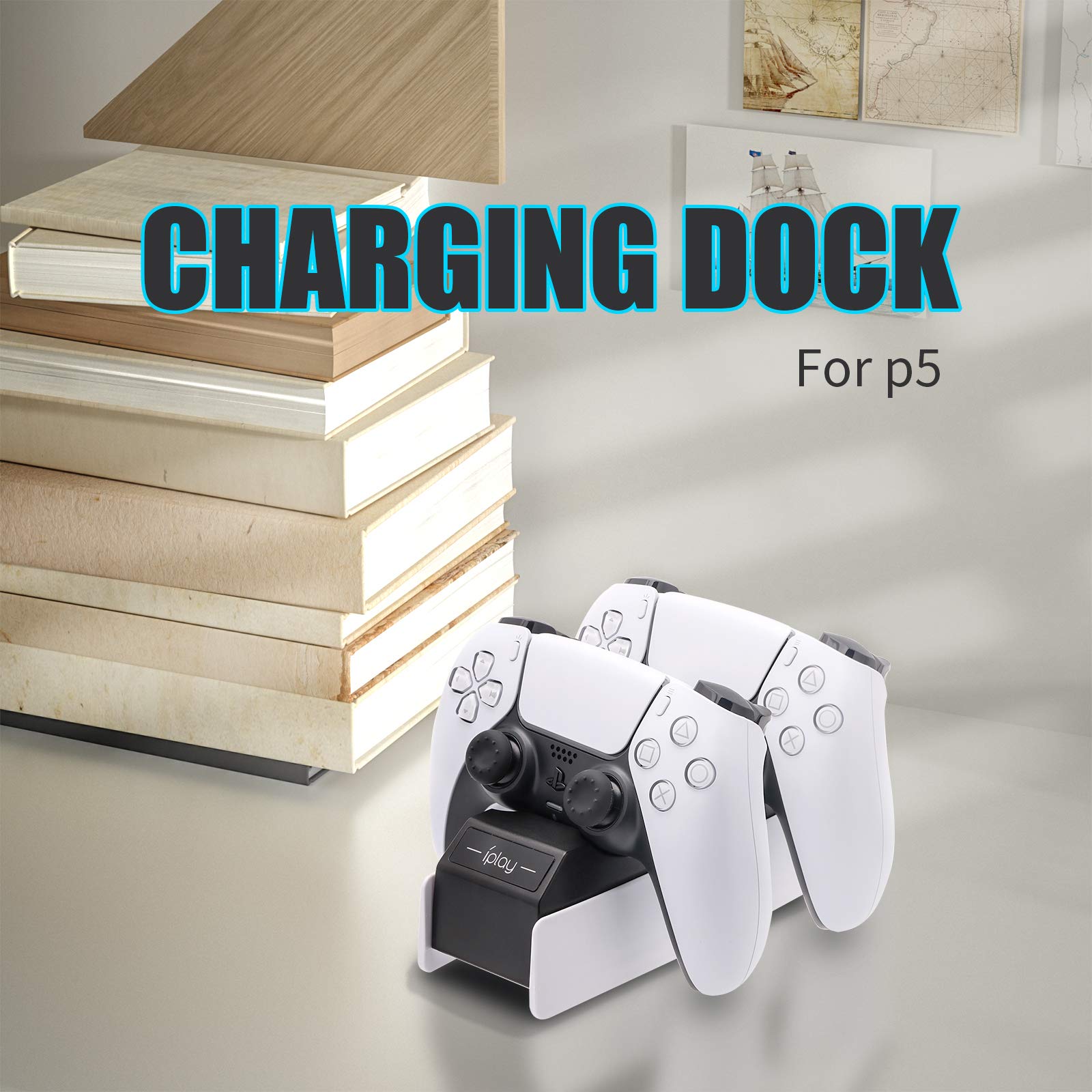 PS5 Controller Charger, Fast Charging Station for PlayStation 5 Dual Sense Controllers