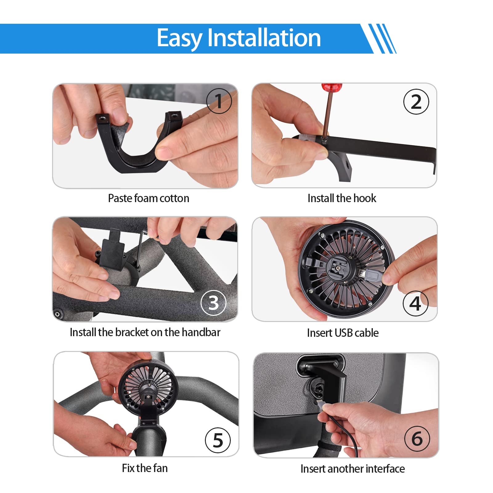 BOALEEN Fan for Peloton Bike Plus - Peloton Fan Attachment with Hook USB Fan Specially Design for Peloton Bike+ - Adjustable Angle and 3 Speed - Keep Cool When You Ride
