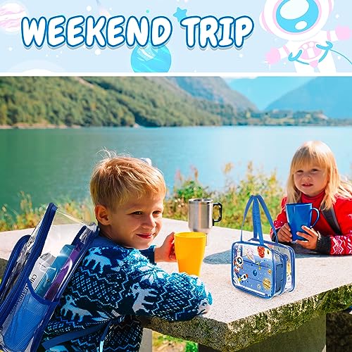 Eccliy Clear Backpack Stadium Approved Backpack 3 School Backpack for Girls Boys Christmas Clear Backpack Girls Boys Backpack (Blue, Astronaut)