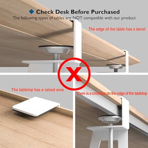 BONTEC Keyboard Tray Under Desk, Pull Out Keyboard & Mouse Tray with C-clamp, 25.6 Excluding Clamps (30 Including Clamps) x 11.8 Inch Steady Slide-Out Computer Drawer for Typing, White