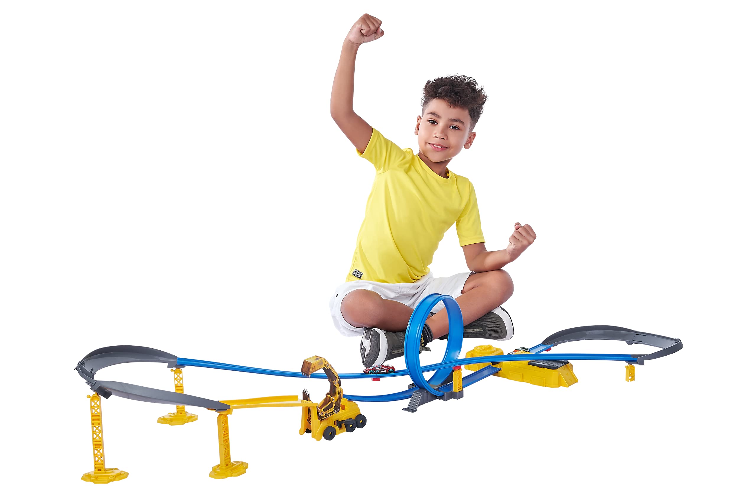 Metal Machines Construction Destruction Track Set Playset with Mini Racing Cars by ZURU Cars Play Set Compatible with Other Brands