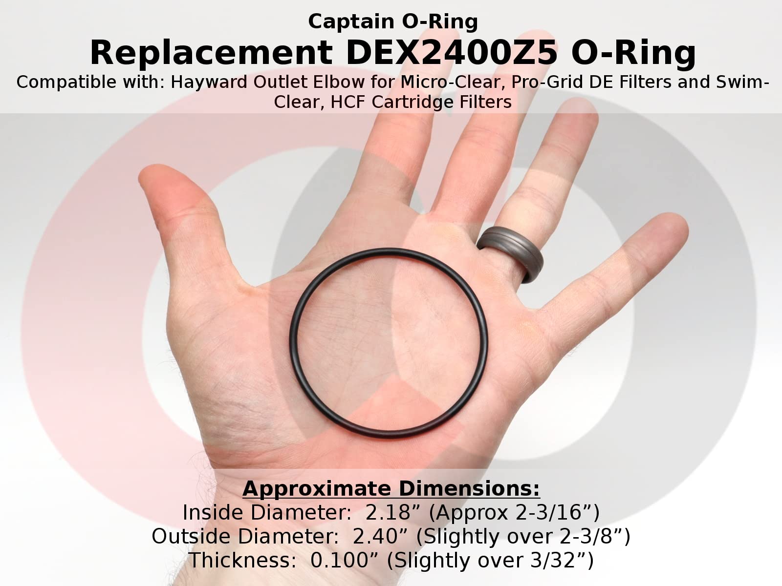 Captain O-Ring β Replacement DEX2400Z5 O-Ring for Hayward Outlet Elbow for Micro-Clear, Pro-Grid DE Filters and Swim-Clear, HCF Cartridge Filters (3 Pack)