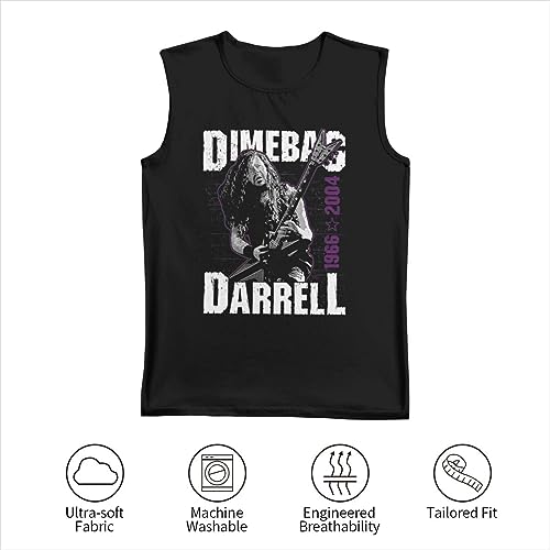 Dimebag Style Singer Darrell Tank Top Men T-Shirts Sleeveless Short Sleeve Basic Tee Teenager Summer Cotton Shirt for Sports Top3X-Large Black