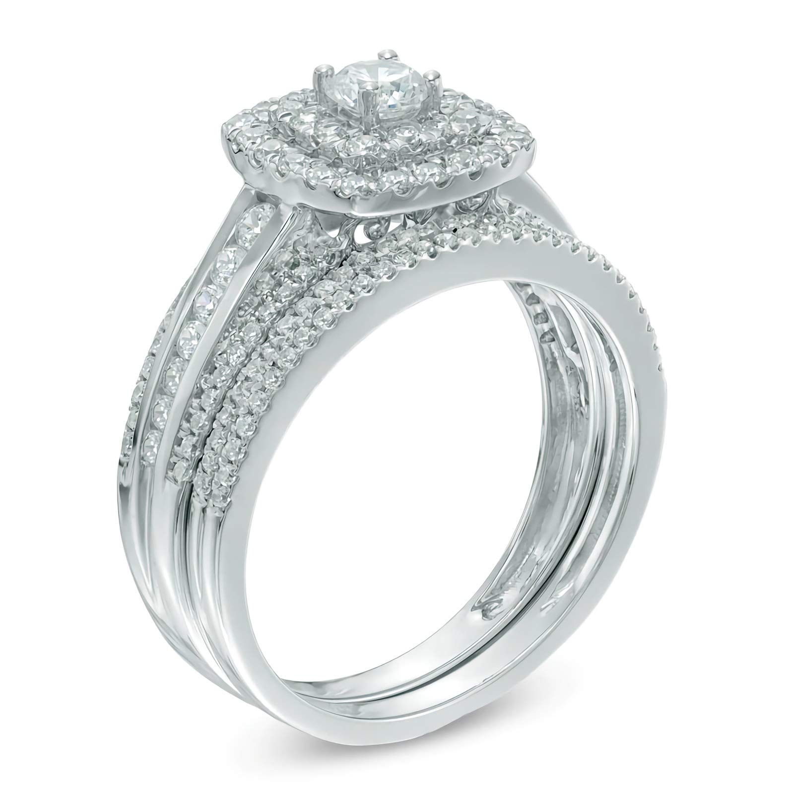Ayafee 1 Carat (ctw) Bridal Set 5A Cubic Zirconia engagement rings for women Platinum Plated Silver ring Cubic Zirconia rings -7