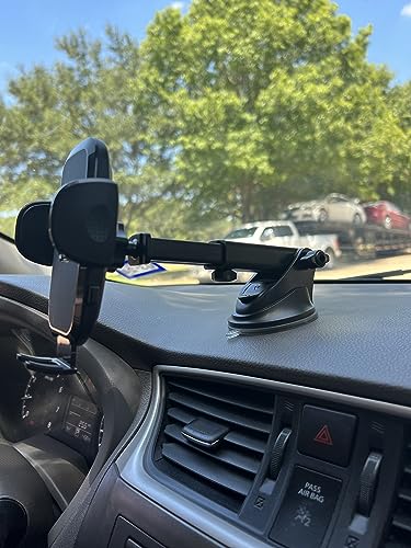 Car Phone Holder for Dashboard and Windshield.Suitable for Bumpy Roads.Adjustable Cell Phone Holder, Easy to Hug, Hands Free, Universal, Compatible with All Smartphones from 4 to 7 inches