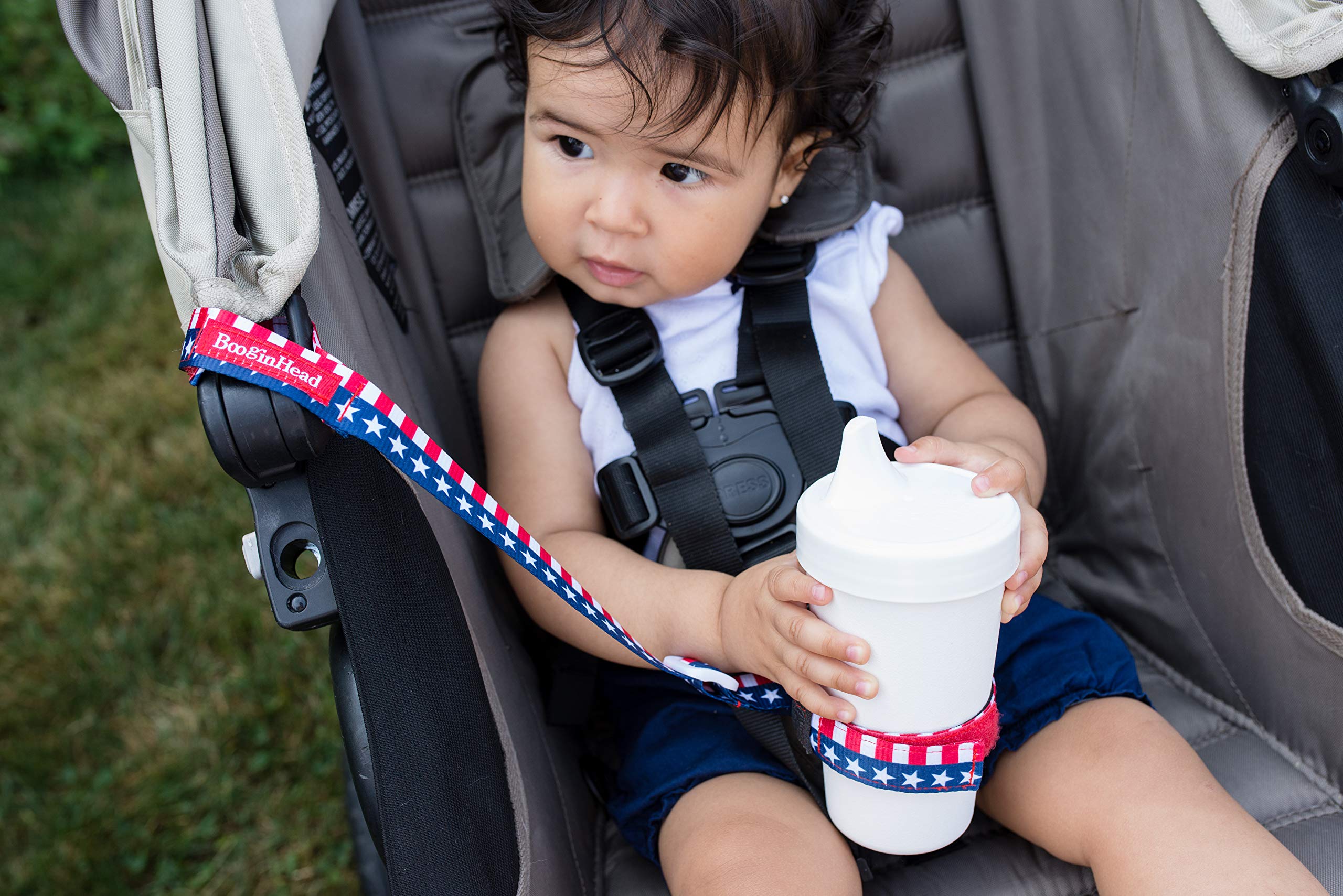 BooginHead SippiGrip Sippy Cup Strap & Baby Bottle Holder, Black & Chevron , 3 Count (Pack of 1)