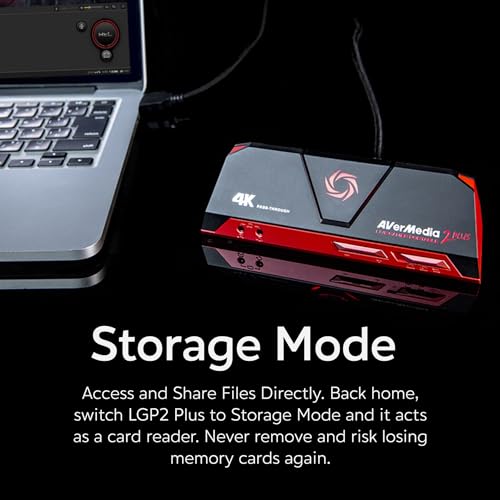 AVerMedia GC513 Live Gamer Portable 2 Plus, 4K Pass-Through Capture Card for Game Streaming, Recording and Content Creating in Full HD 1080p60