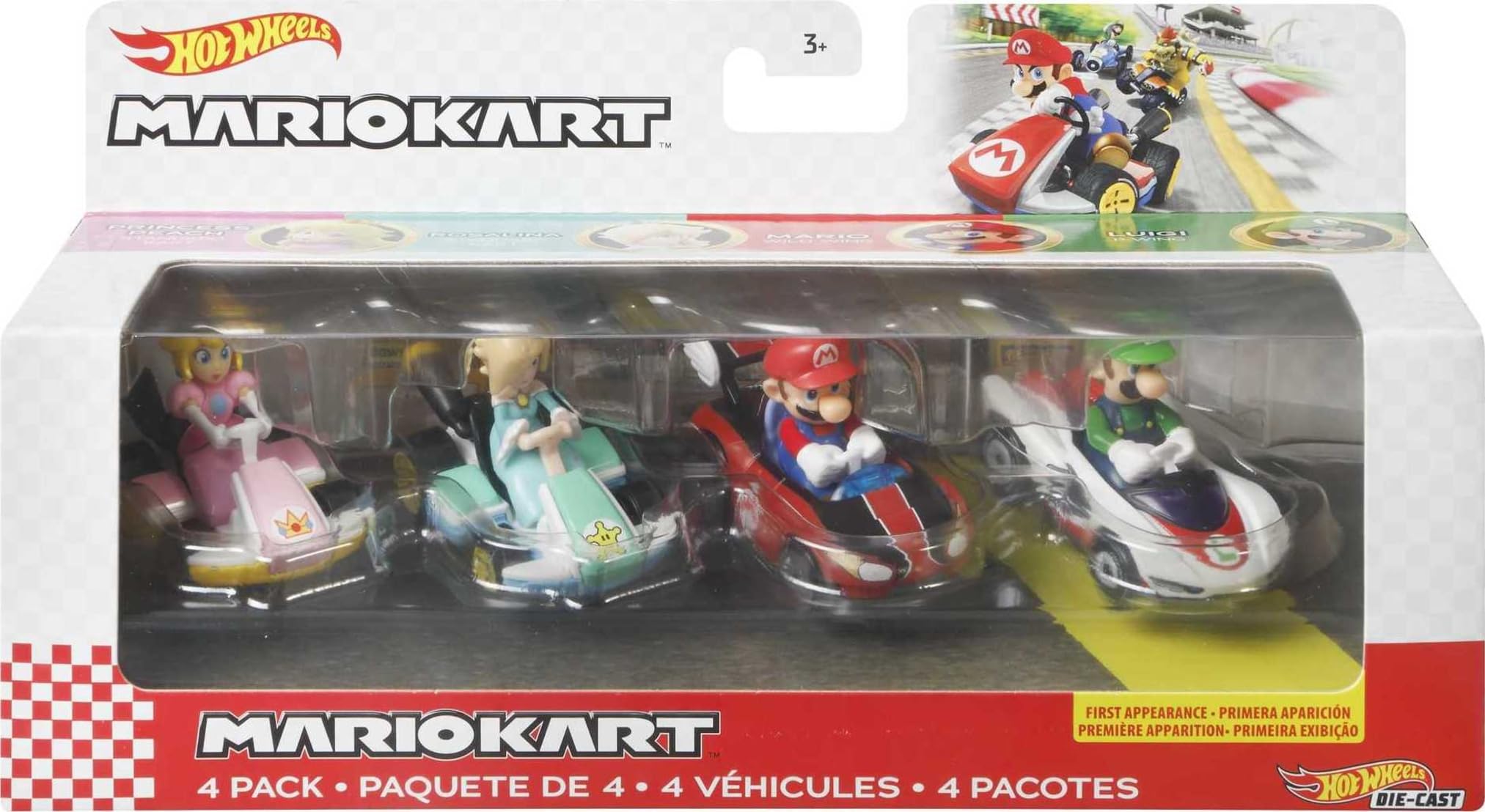 Hot Wheels Mario Kart Track Set & Toy Car, Piranha Plant Slide Playset with First-Appearance Yoshi Kart Vehicle & Gravity Launcher