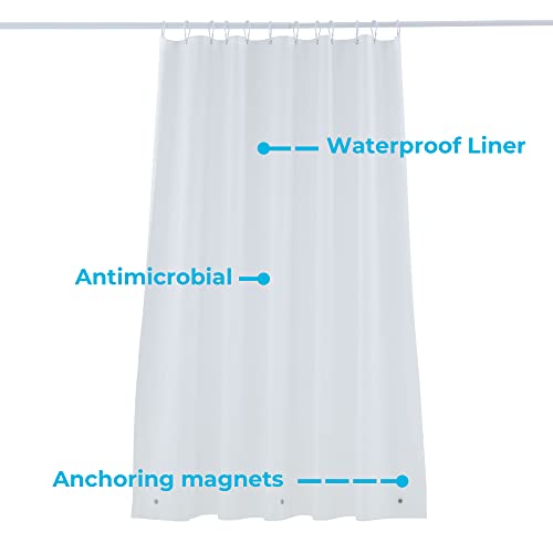 Linenspa Clear 4G Shower Curtain Liner β PEVA Waterproof Vinyl β 72 x 72 Inch Standard Shower Liner - Dorm Room Essentials