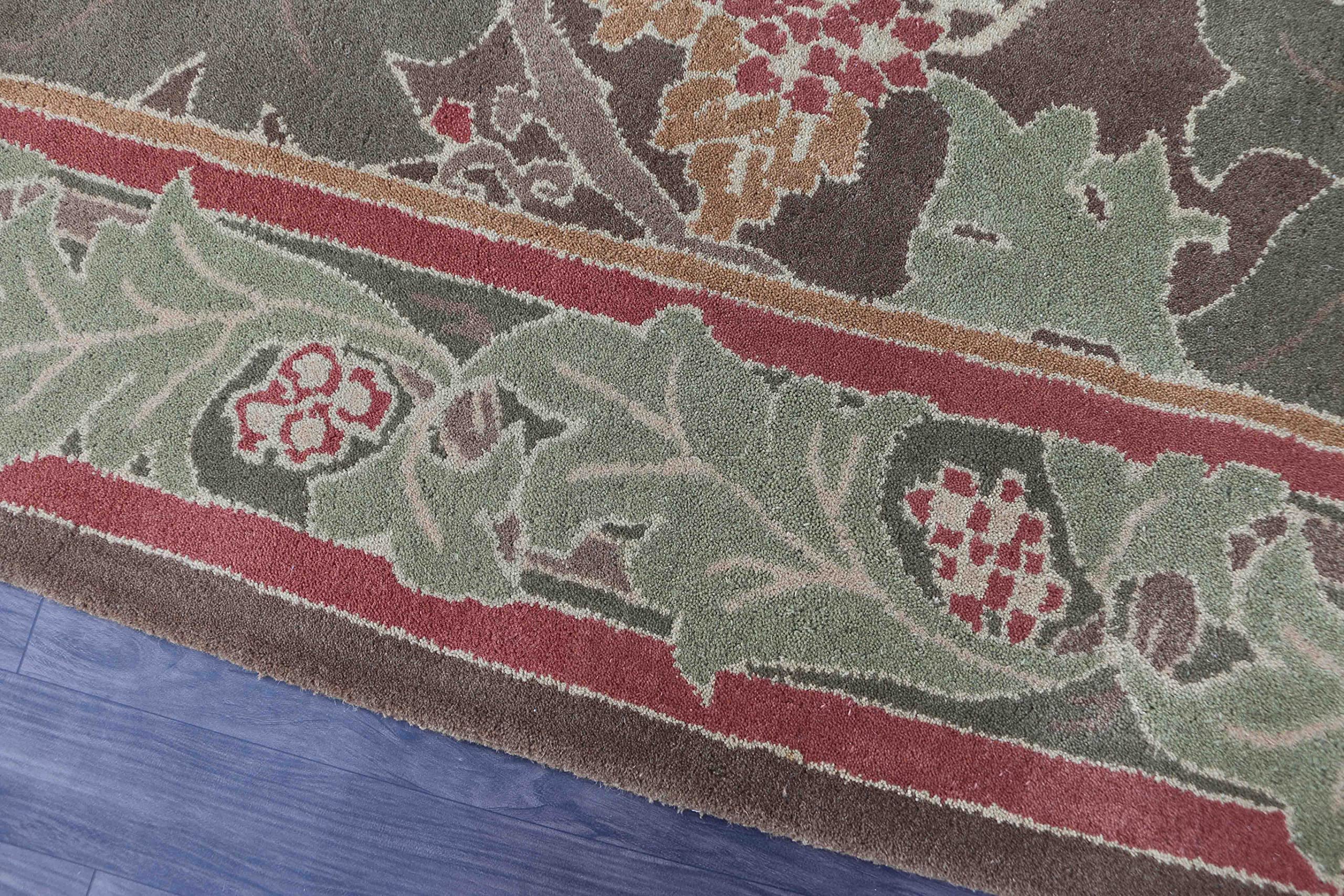 USA RUG Old Hand Made Pattern William Morris Cecil Green Traditional Oriental Style 100% Woolen Area Rugs (8 ft x 10 ft)
