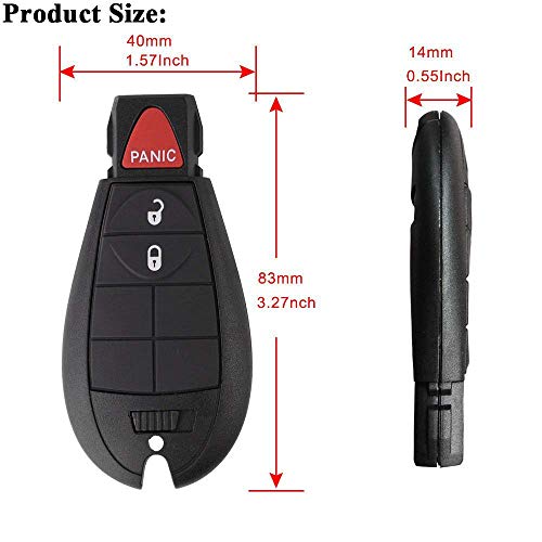 BestRemotes 3 Button Key Fob Keyless Entry Remote Replacement GQ4-53T Compatible for 2013-2018 Dodge Ram 1500 2500 3500