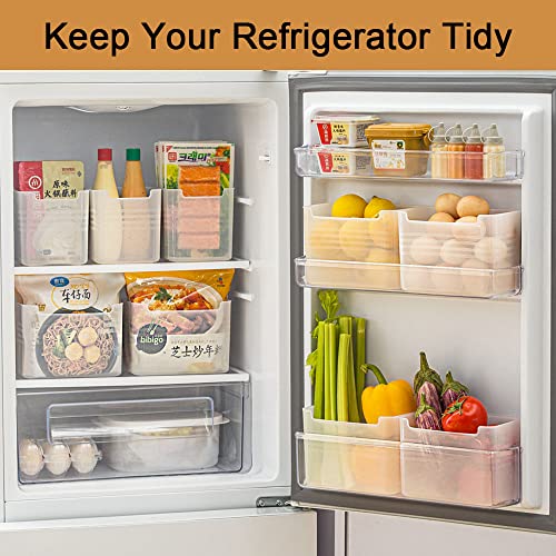 LINFIDITE 2 Pack Fridge Side Door Storage Containers Refrigerator Organizer Box Durable Plastic Storage Bins for Fridge, Counter, Cabinet Kitchen Organization Food Storage