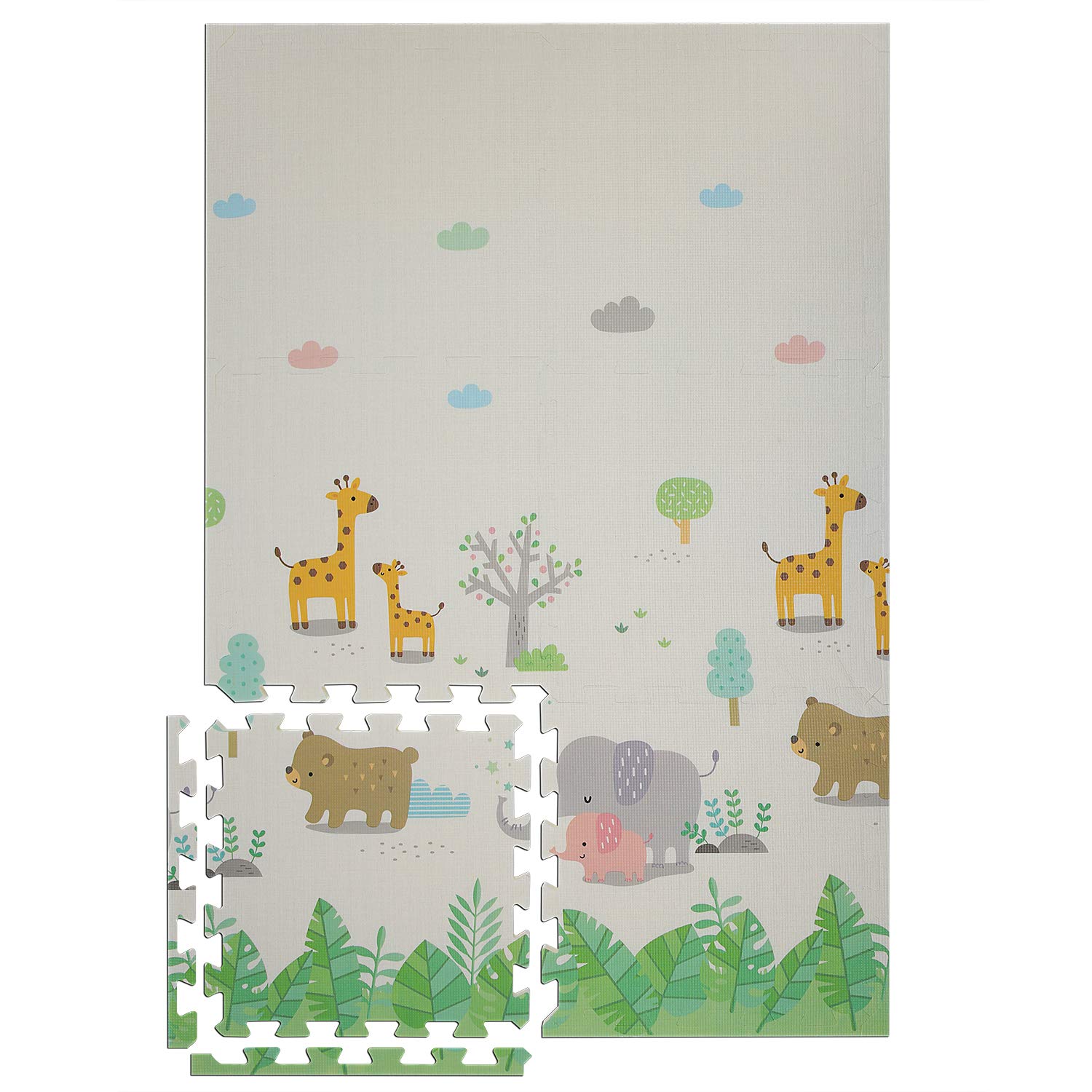 Baby Puzzle Play Mat Portable Splicing Crawling Mat Waterproof Extra Thick Foam Playmat Non-Slip Durable Rebound Puzzle Mat Play Mat for Infants, Toddlers, Kids