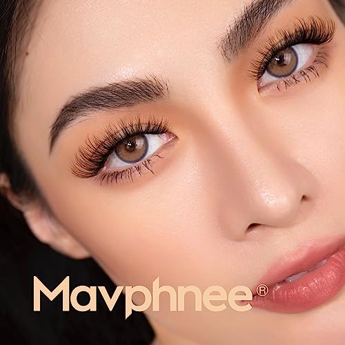 Brown Lash Clusters Natural Looking 3D Wispy Brown Eyelash Extensions 56 Pcs DIY Fluffy Individual Lashes by Mavphnee