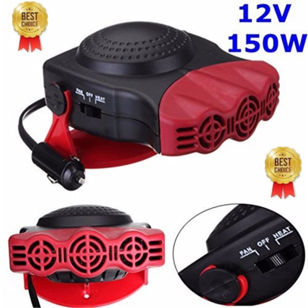 Car Heater - 2 in 1 Portable Car Heater De-icer, 12V Car Heater That Plugs Into Cigarette Lighter, Ceramic PTC Fast Heating 360° Rotatable Car Heate