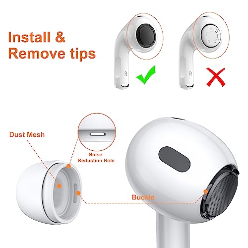 Link Dream 6 Pieces Replacement Ear Tips for AirPods Pro/AirPods Pro 2 Silicon Ear Buds Tips with Portable Storage Box Super Small (3 Pairs XS)