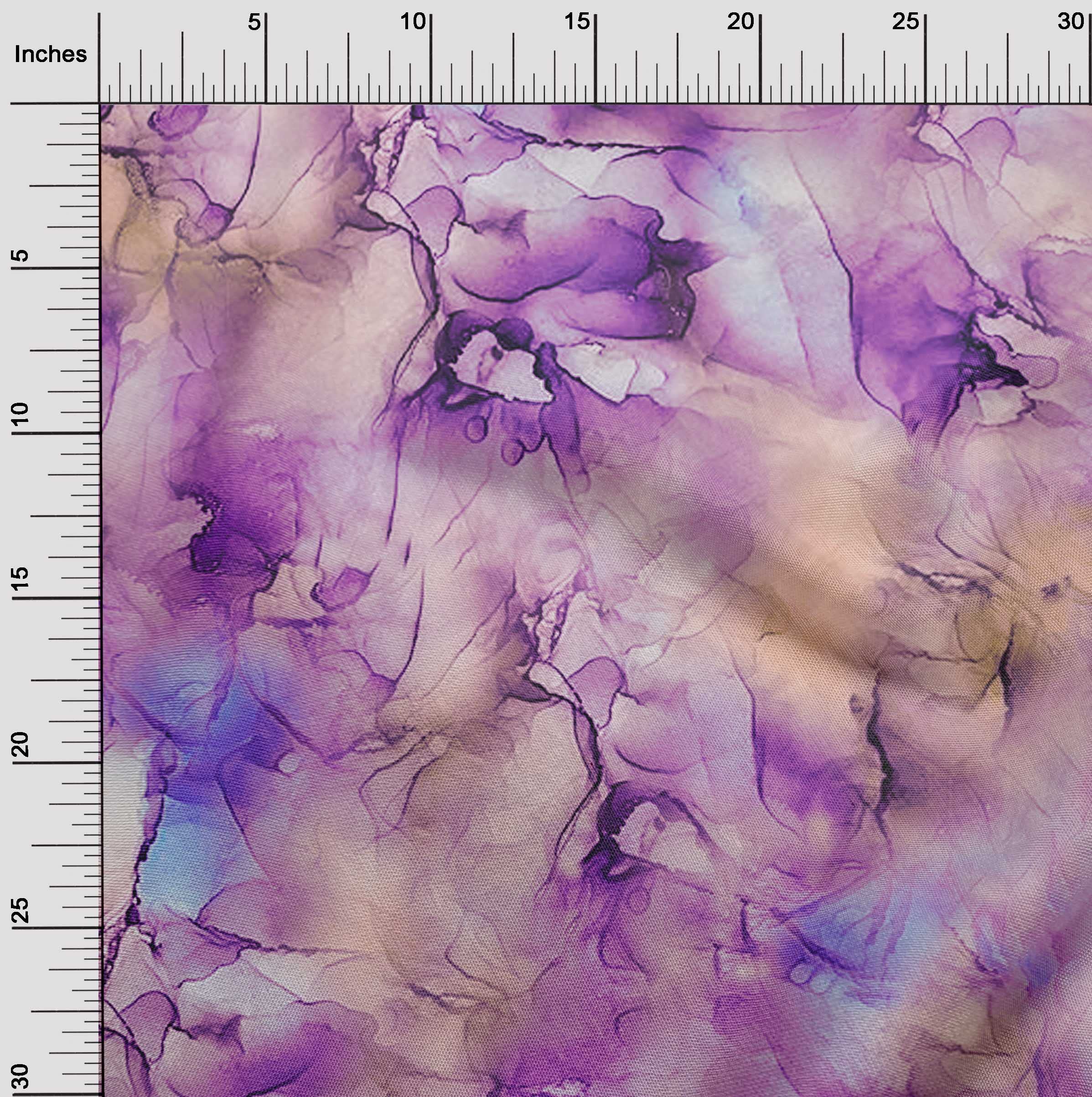 oneOone Cotton Cambric Purple Fabric Abstract Floral Quilting Supplies Print Sewing Fabric by The Yard 42 Inch Wide