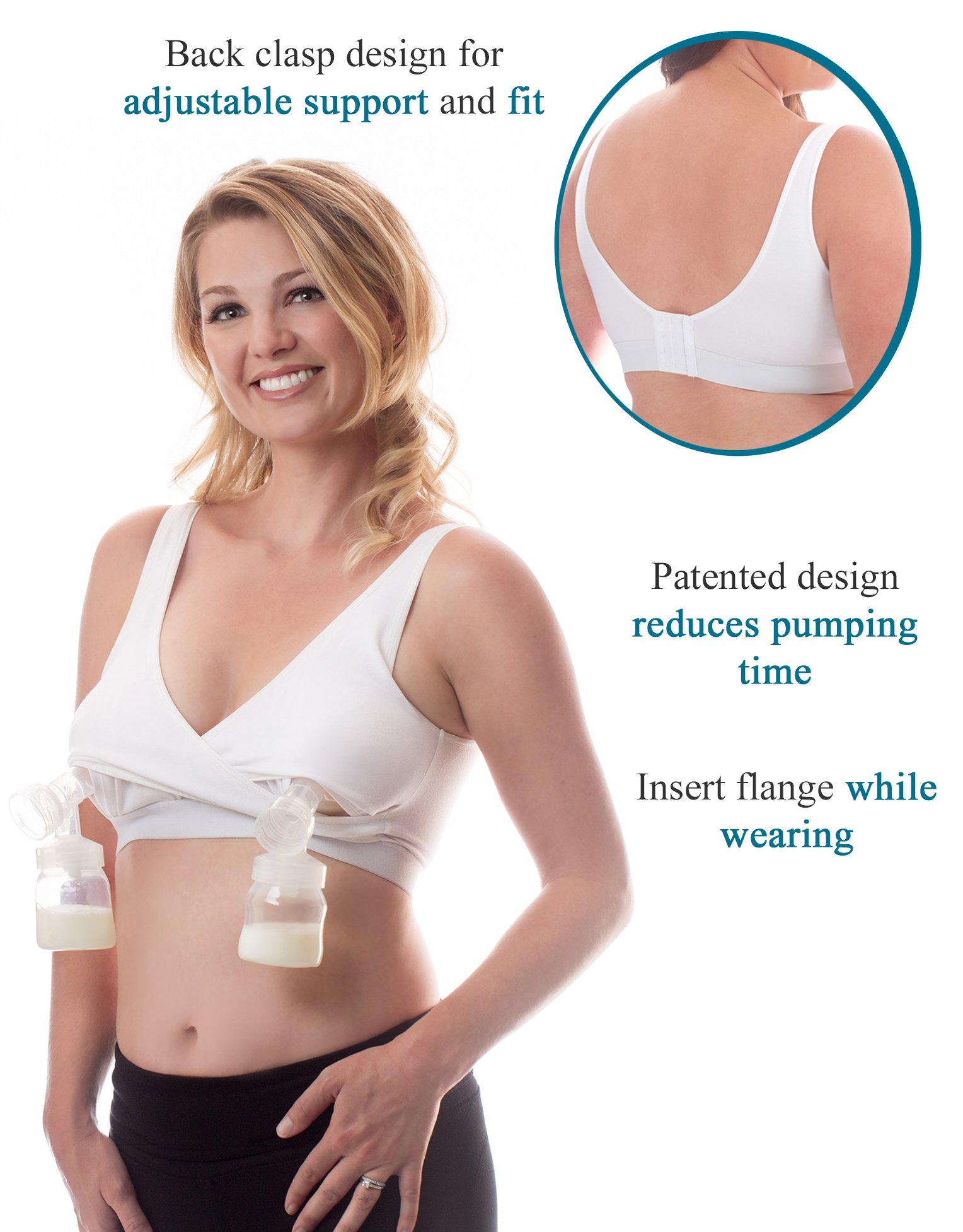 Rumina Hands Free Classic Pump&Nurse Adjustable Nursing Bra for Pumping. Ideal for Breastfeeding Pumps by Spectra, Medela, Lansinoh, etc., Nude XL