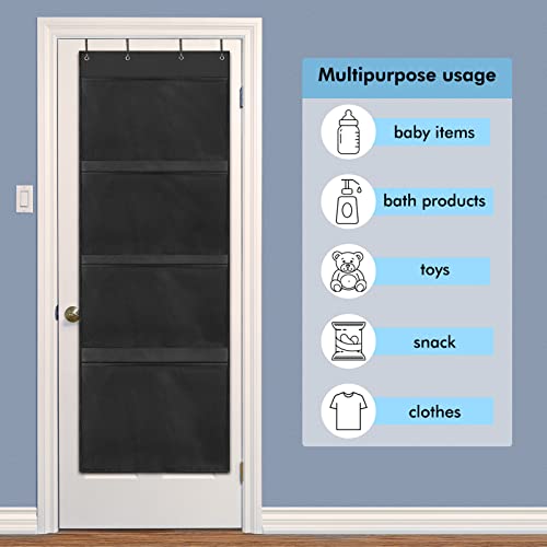 TOFGZ Stuffed Animal Storage,Over the Door Organizer for Filling Stuff , Portable Hanging Stuffed Animal Storage ,Durable Stuffed Animal Net or Hammock,Easy to Install(Black)