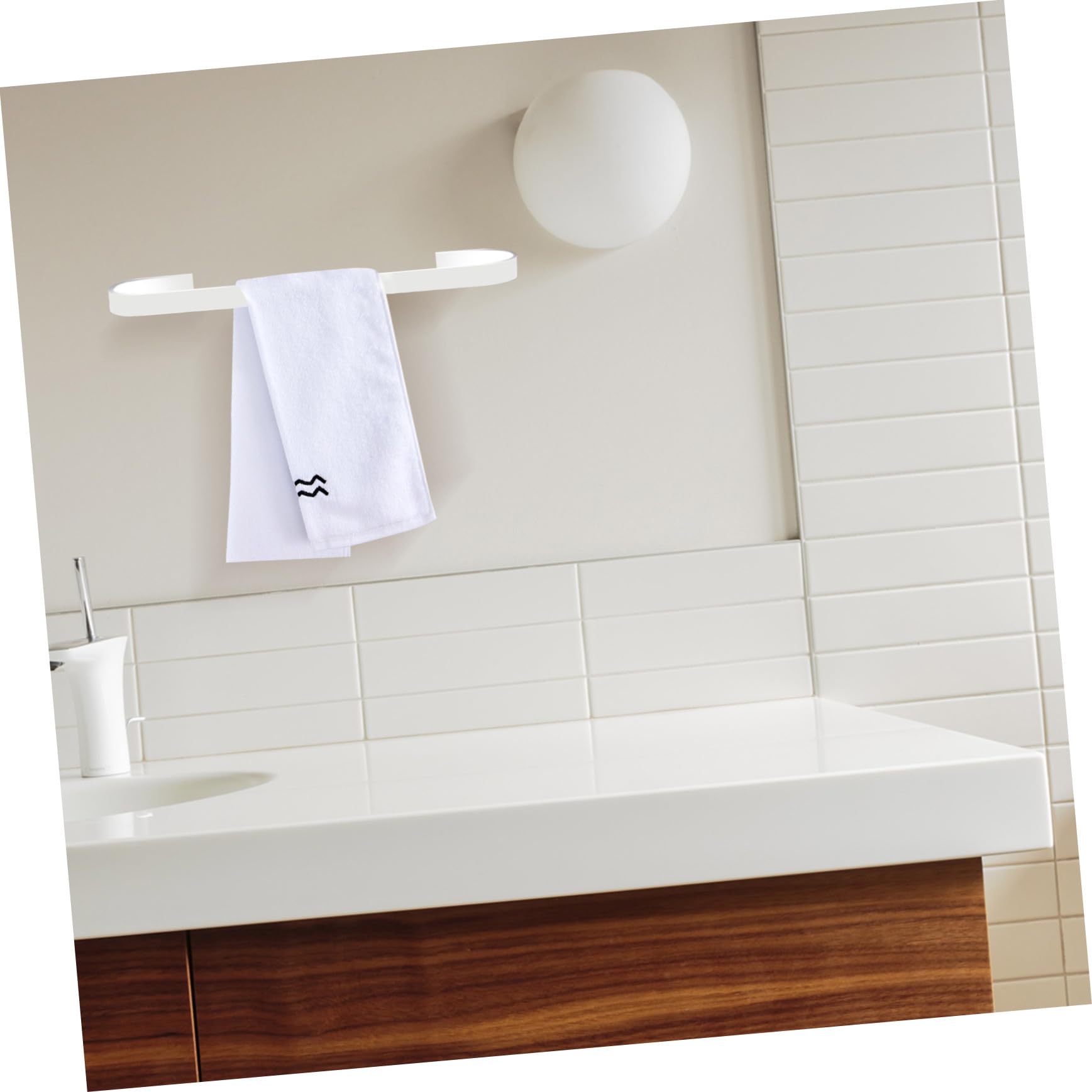 DRESSOOS 1 Set Nail Towel Rack Black Towel Holder Wall Mounted Towel Holder Kitchen Cabinet Holder Simple and Elegant Towel Holder Sticky Hanger Bathroom Shelf Household Space Aluminum