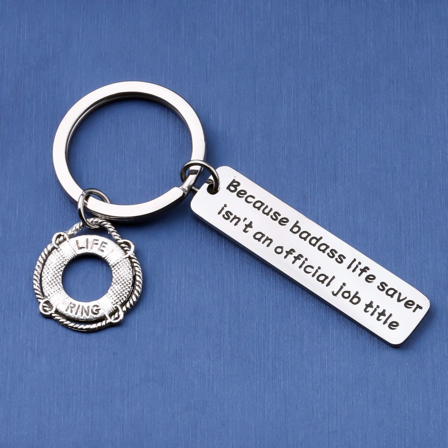 bobauna Lifebuoy Keychain Appreciation Gift For Life Saver Life Ring Preserver(badass lifesaver keychain)