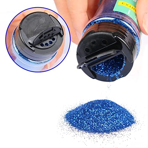 TORC 6 oz Blue Silver Fine Glitter Set for Resin Crafts Tumblers Slime Cosmetic Nail Art Makeup