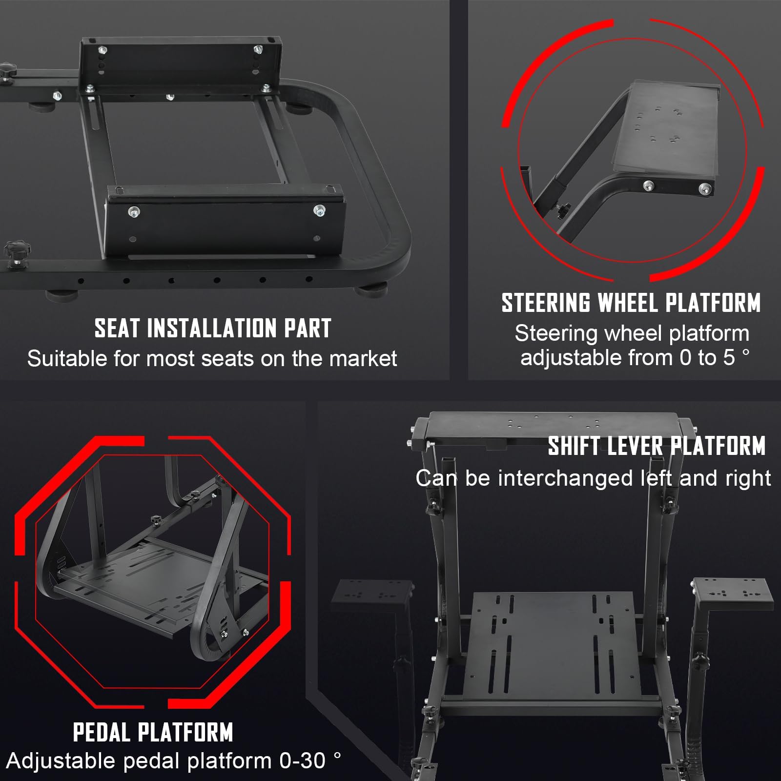 Hottoby Racing Simulator Cockpit Mountable Monitor Stand Adjustable Fits for Logitech/Thrustmaster/Fanatec G920 G923 G29 T80 T150