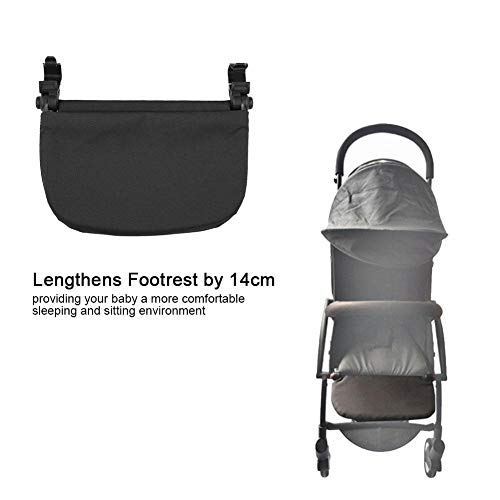 Baby Stroller 5.5inch Extension Footrest Universal Feet Extension Infant Pram Foot Board Support Accessory (Black)