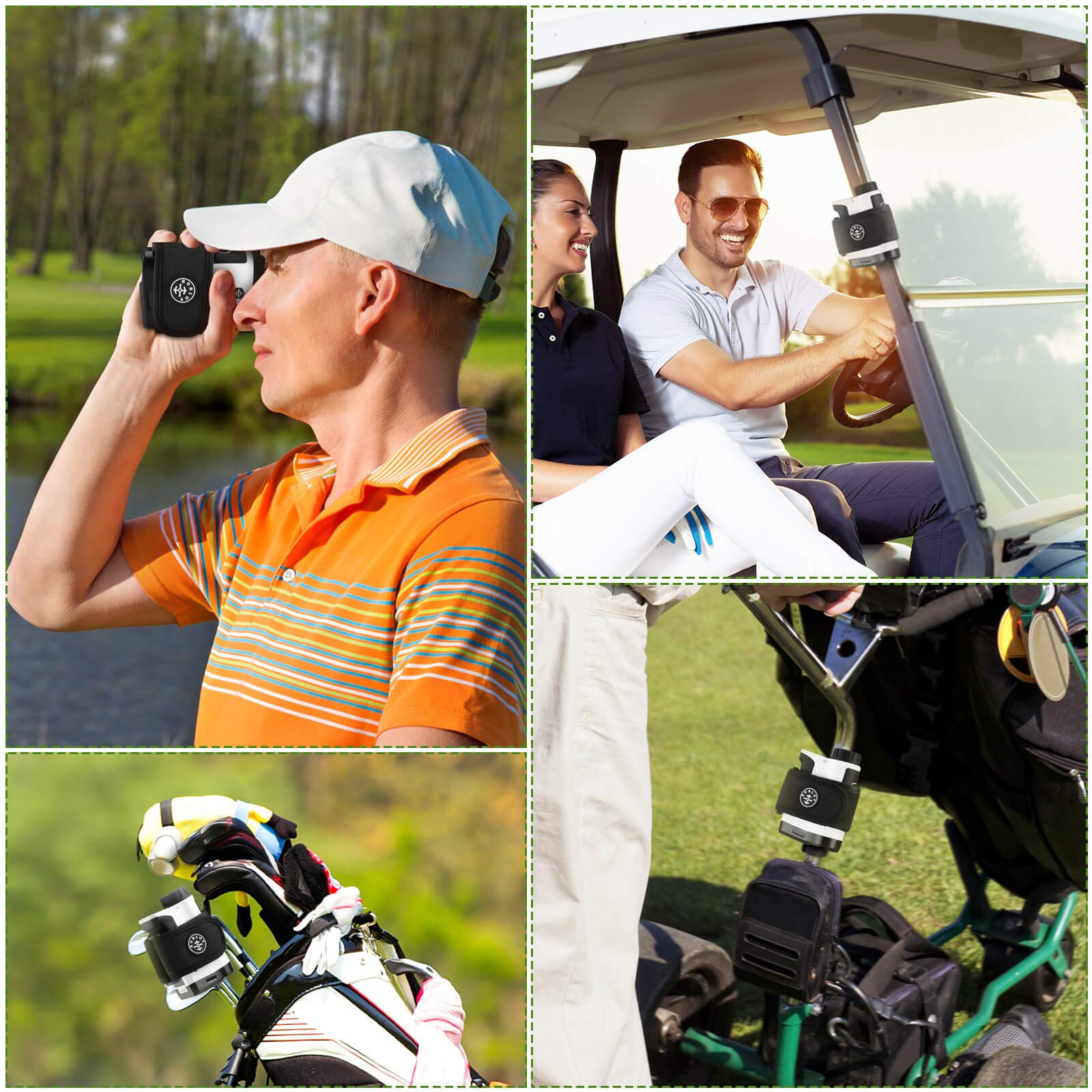 BOBLOV Golf Rangefinder Magnet Holder Strap, Universal Magnetic Straps for All Brand Rangefinder, 2pcs Big Strong Magnets &Adjustable Length,Easily Stick for Golf Cart Railing (Magnetic Holder Strap)