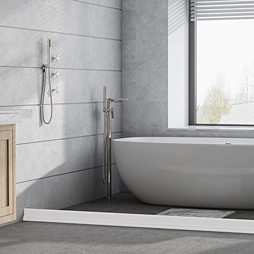 Collapsible Shower Threshold Water Dam Buthtub Water Stopper Shower Barrier Rubber Dam Silicon Water Blocker Dry and Wet Separation for Bathroom (66Inch)