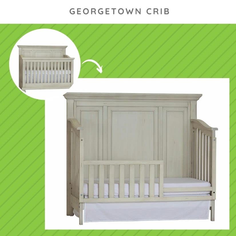 Toddler Bed Safety Guard Rail for Kingsley & Centennial Cribs | Multiple Finishes Available (Antique White)