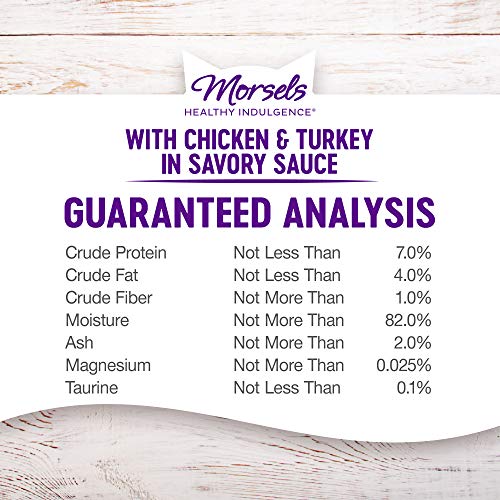Wellness Healthy Indulgence Natural Grain Free Wet Cat Food, Morsels Chicken & Turkey, 3-Ounce Pouch (Pack of 24)