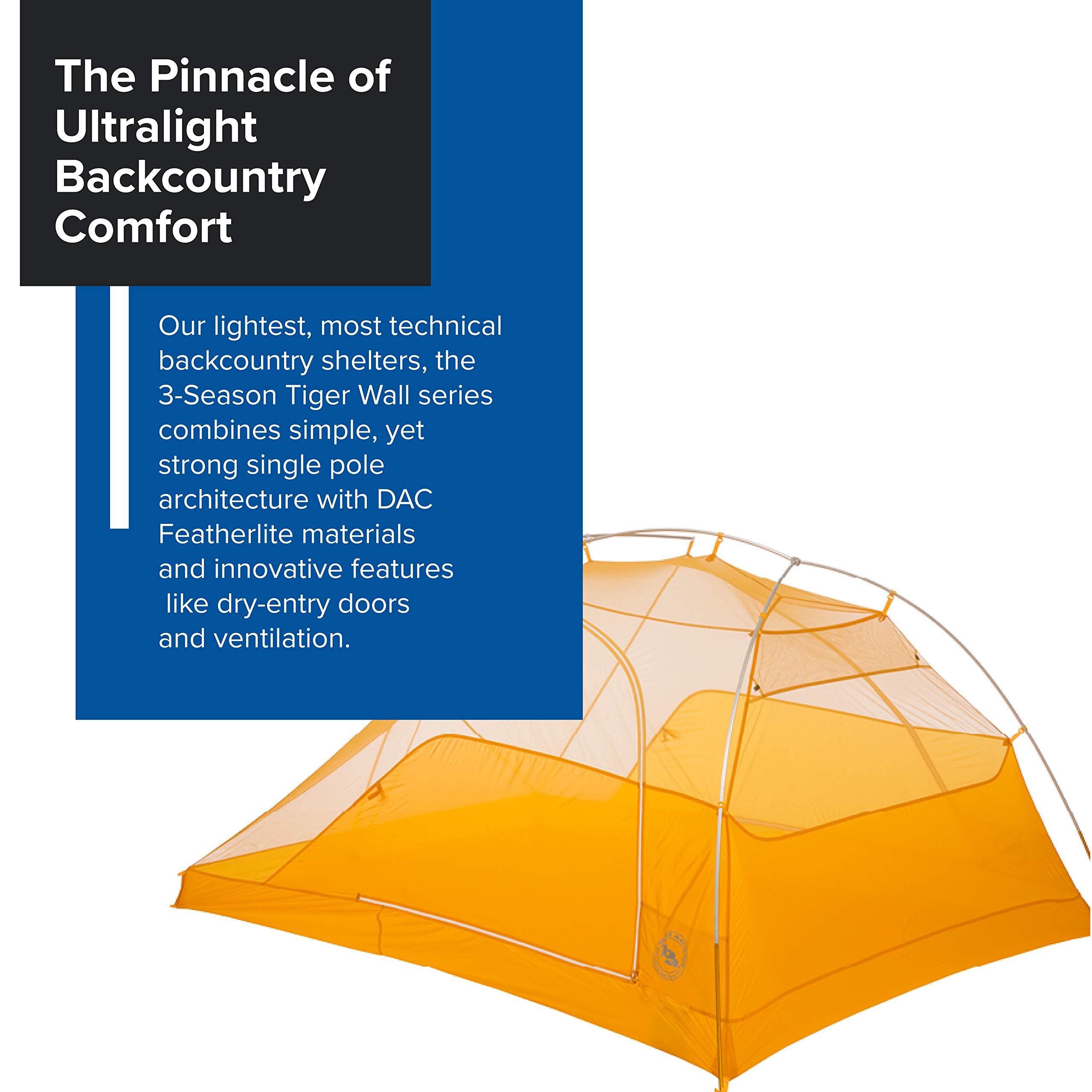 Big Agnes Unisex's Tiger Wall Tent, Grey/Gold, 3 Person