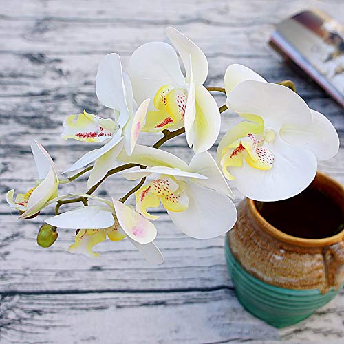 balloonbobo 6 Heads Artificial Phalaenopsis Silk Flower Simulation Fake Plant Wedding Party Home Garden Decor 2#