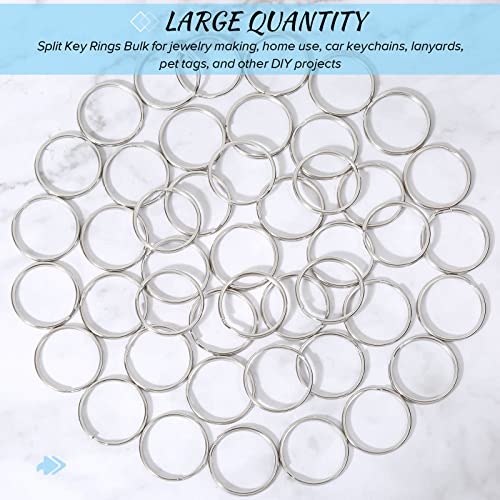 PAXCOO 200Pcs Split Key Rings Bulk for Keychain and Crafts, 1 inch (25mm)