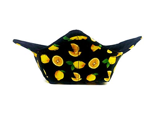 Bowl Cozy, Bowl Holder for Hot Food, Microwave Safe Bowl Potholders, Soup Bowl Holder in a Cotton Miniature Lemon Fabric Print