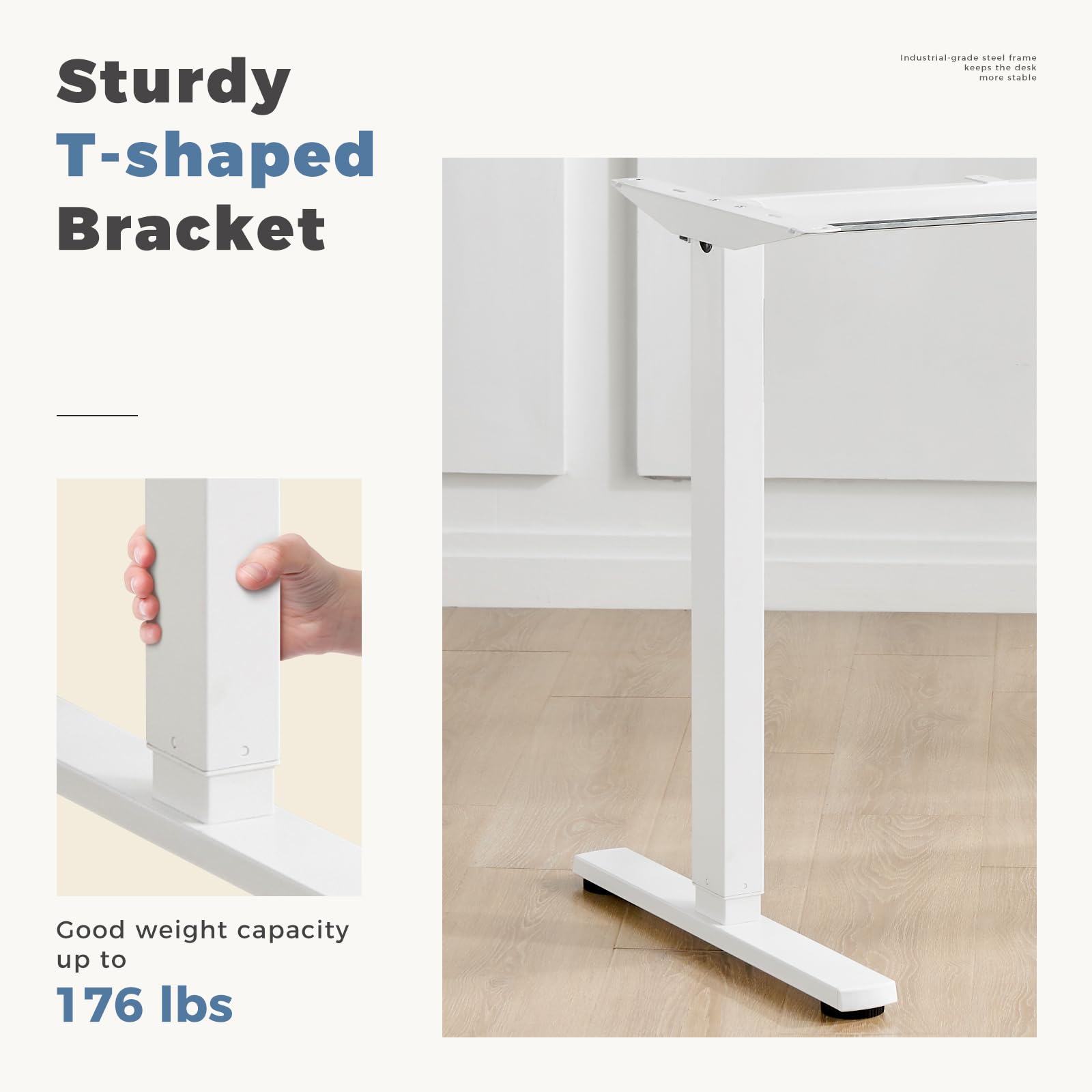 DUMOS Standing Desk, 48 Inch Ergonomic Adjustable Height Electric Sit Stand Up Down Computer Table, Computer Workstation for Home Office
