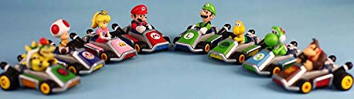 IAMPOK 8 Pcs Mario Kart Pull Back Cars Cake Topper Figures Toy Set-Kids Birthday Party Cake Decoration Supplies