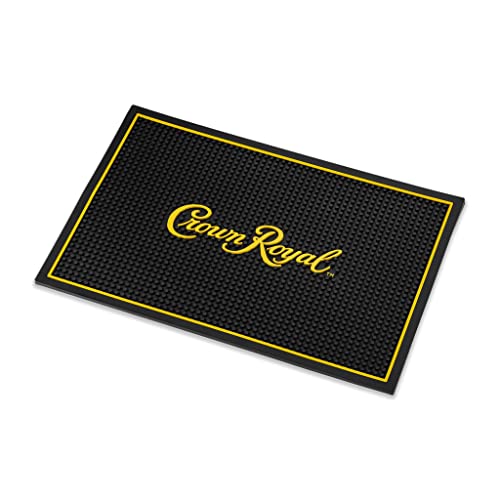 Crown Royal Bar and Spill Mat | Canadian Whiskey Rubber Bar Mat for Drips with Crown Royal Logo | Professional Non-Slip Bar Service Mat, 18 x 12â Compatible
