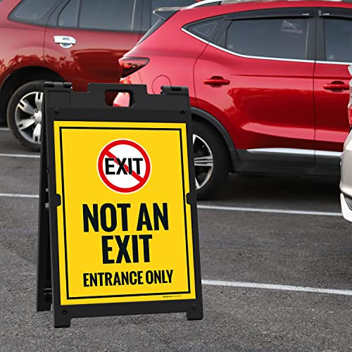 Enter Only Not An Exit Entrance Only With No Exit Symbol Sidewalk Sign Kit, 18x24 Inches, With A Frame Stand, Made in USA by Sigo Signs